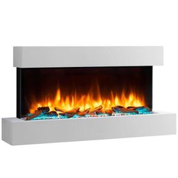 BALDERIA Elektrokamin Ignis - Wandkamin mit Heizung 2000 W, weiss