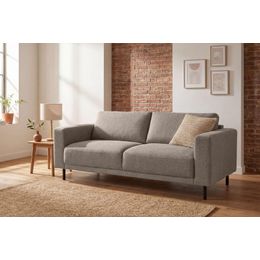 2,5-Sitzer Home Affaire "Sveeva, Kompaktsofa, B.183 cm, schwarze Metallf&uuml;&szlig;e", braun, B:183cm H:78cm T:90cm, 100% PES, Sofas, 2 5-Sitzer, langlebiger Webstoff, mit Wellenunterfederung, viele Farben