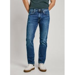 Regular-fit-Jeans Pepe Jeans "CASH", Herren, Gr. 30, L&auml;nge 36, blau (mid blau), Denim/Jeans, Obermaterial: 99% Baumwolle, 1% Elasthan, leichte Abriebeffekte, normal lang, Jeans Regular-fit-Jeans