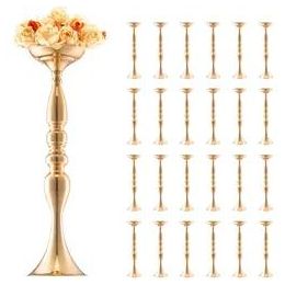 VEVOR 24 St&uuml;ck 50 cm hohe Blumenvasen f&uuml;r Hochzeiten, Metall-Hochzeits-Tafelaufsatz, goldener Blumenarrangement-St&auml;nder f&uuml;r Tische bei Hochzeitsessen, Partys, Jubil&auml;en, Zeremonien, Geburtstagsveranstaltungen