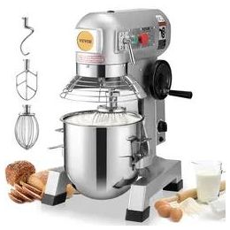 VEVOR Kommerzieller K&uuml;chenmixer, 18,7 l kommerzieller Standmixer mit 3 einstellbaren Geschwindigkeiten, 1100 W Teigmixer mit Edelstahlsch&uuml;ssel und 3 Mixaufs&auml;tzen, ideal f&uuml;r Restaurant, B&auml;ckerei, Konditorei, Caf&eacute;