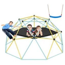 VEVOR Kletterkuppel 3,04 m geometrisches Kletterger&uuml;st mit H&auml;ngematte & Schaukel, f&uuml;r Kinder von 3 bis 10 Jahren, Kletterger&uuml;st 340 kg Tragf&auml;higkeit, mit Klettergriff, Spielger&auml;t f&uuml;r den Garten