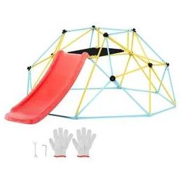 VEVOR Kletterkuppel, 2,44 m geometrisches Kletterger&uuml;st mit Rutsche, f&uuml;r Kinder von 3 bis 9 Jahren, Kletterger&uuml;st 272 kg Tragf&auml;higkeit, mit Klettergriff, Indoor-/Outdoor-Spielger&auml;t ideal Hinterhof
