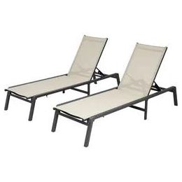 VEVOR Sonnenliege, 181,44 kg Tragkraft, Klappbarer Liegestuhl aus Aluminium, 2er-Set, Gartenliege mit 5 verstellbaren Positionen, Strandliege f&uuml;r Outdoor, Pool, Strand, Terrasse, Patio, Rasen