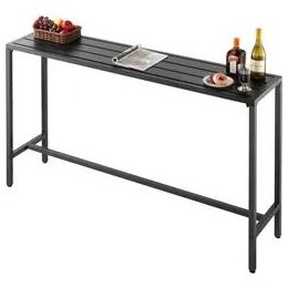 VEVOR Bartisch, 1600 x 375 x 980 mm, Bistrotisch, Stehtisch mit Metallgestell, rechteckige Esstische, K&uuml;chentisch, Tresentisch, Partytisch, Gartenm&ouml;bel f&uuml;r Balkon, Garten, Poolrand