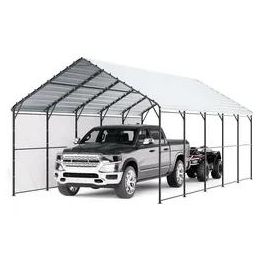 VEVOR Zeltgarage, 4 x 8 x 3,15 m, Garagenzelt, Carport mit Stahlrahmen & Dach, Autozelt-Garagenschatten mit abnehmbaren Seitenw&auml;nden, Mehrzweck-Autounterstand f&uuml;r Pickup, Boot, Auto & Traktoren