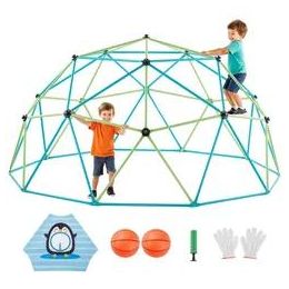 VEVOR Kletterkuppel geometrisches Kletterger&uuml;st (305 cm breit) mit Handschuhen & 2 Basketb&auml;llen, 453 kg belastbares Kletterger&uuml;st, Kletterger&auml;t f&uuml;r Kinder von 3 bis 10 Jahren Gartenspielzeug