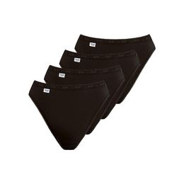 Taillenslip Sloggi "Basic+", Damen, Gr. 38, schwarz, Obermaterial: 95% Baumwolle, 5% Elasthan, unifarben, figurbetont, Unterhosen Taillenslip, weich, Baumwollmix, Multipack, elastisch, Topseller