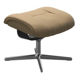 Fu&szlig;hocker stressless "Mayfair", beige (sand paloma), B:55cm H:41cm T:39cm, Leder PALOMA: PALOMA ist ein durchgef&auml;rbtes Semianilin-M&ouml;belleder mit nat&uuml;rlicher Narbung., Hocker, Fu&szlig;hocker, mit Cross Base, Gr&ouml;&szlig;e S, M & L, Holzakzent Schwarz
