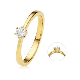 Diamantring ONE ELEMENT "0.15 ct Diamant Brillant Ring aus 585 Gelbgold" Gr. 48, gold, Fingerringe, Damen, 48,mit Brillant, Gelbgold 585, Diamantring