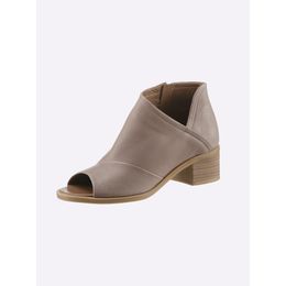 Sandalette Andrea Conti, Damen, Gr. 39, grau (taupe), Glattleder, Leder, Schuhe Sandalette