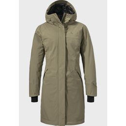 Sch&ouml;ffel Parka SCH&Ouml;FFEL "Urban Ins Coat Style Gregale WMS", Damen, Gr. 42, braun (4725, braun), Oberstoff: Aussenseite: 100% Polyester; (Membran: Thermoplastisches Polyurethan); Futter: 100% Polyester; Wattierung: 100% Polyester, regular fit, hoch geschlossener Ausschnitt, Jacken Parka