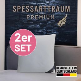 G&auml;nsedaunenkopfkissen Spessarttraum "Premium, Kopfkissen 1-tlg. oder 2-tlg. 40x80 oder 80x80 cm", wei&szlig;, B:50cm L:50cm, Bezug: 100% Baumwolle. F&uuml;llung: 90% G&auml;nsedaunen, 10% G&auml;nsefeder, Kopfkissen, G&auml;nsedaunenkopfkissen, hergestellt in Deutschland, allergikerfreundlich, im Set g&uuml;nstiger