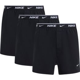Webboxer NIKE UNDERWEAR "BOXER 3PK", Herren, Gr. XL, 3 Stk., schwarz, schwarz, schwarz, Jersey, Obermaterial: 95% Baumwolle, 5% Elasthan, k&ouml;rpernah, Unterhosen Webboxer, mit Logo-Elastikbund
