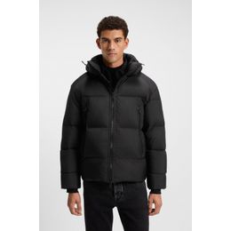 Steppjacke BOSS Orange "Orbok", Herren, Gr. 54, schwarz001, Web, Obermaterial: 100% Polyamid, unifarben, oversize normal, hoch geschlossener Ausschnitt, B&uuml;ndchen, Jacken Steppjacke, Stehkragen, Oversized Fit, abnehmbare Kapuze