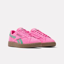 Sneaker Reebok CLASSIC "CLUB C GROUNDS UK", Damen, Gr. 41, atomicpink, upgradegr&uuml;n, gum, Leder, Synthetik, Schuhe Sneaker