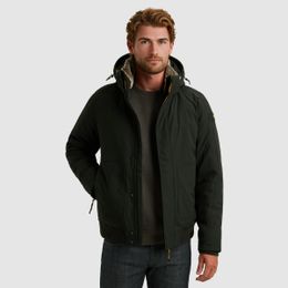 PME-Legend Winterjacke PME LEGEND, Herren, Gr. L, jet schwarz, Web, Obermaterial: 100% Polyester, unifarben mit Farbeinsatz, normal h&uuml;ftlang, Rundhals, B&uuml;ndchen, Jacken Winterjacke, mit abnehmbarer Kapuze und verdecktem Rei&szlig;verschluss