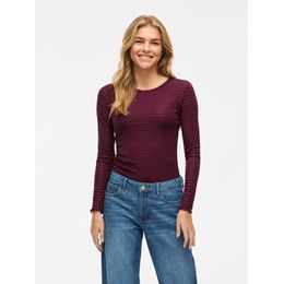 Langarmshirt Vila "VilaRINE O-NECK L/S TOP - NOOS", Damen, Gr. XL, fig, Jersey, Obermaterial: 95% Polyamid, 5% Elasthan, unifarben, slim fit normal, Rundhals, Shirts Langarmshirt