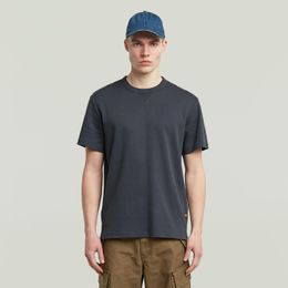 G-Star Raw T-Shirt G-STAR "Nifous", Herren, Gr. XXL, grau (india ink), Jersey, Obermaterial: 100% Baumwolle, unifarben, regular fit normal, Rundhals, Shirts T-Shirt, Rundhals, mit Rippeinsatz