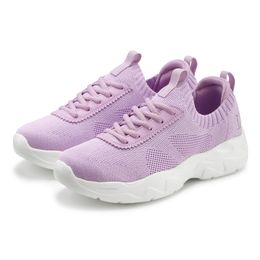 active by Lascana Sneaker LASCANA ACTIVE "Turnschuhe", Damen, Gr. 37, lila (flieder), Obermaterial: 50% Lederimitat, 50% Textilmaterial. Decksohle: 100% Textilmaterial. Futter: 100% Textilmaterial. Laufsohle: 100% Synthetik, Mesh, unifarben, Basic, Schuhe Sneaker, ultraleicht und bequem zum Reinschl&uuml;pfen mit Zierschn&uuml;rung VEGAN, Topseller