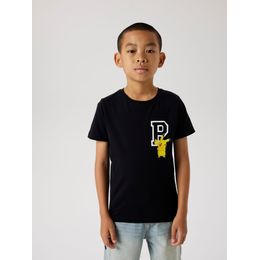 T-Shirt name it "NKMDEX POKEMON SS NREG TOP BOX NOOS SKY", Jungen, Gr. 122 (128), schwarz, Jersey, Obermaterial: 100% Baumwolle, bedruckt, regular fit normal, Rundhals, abgesteppte Kante, Shirts T-Shirt, mit tollen Pok&eacute;mon-Motiven auf dem Vorder- und R&uuml;ckenteil