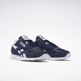 Sneaker Reebok CLASSIC "CL NYLON", Herren, Gr. 45, blau (navy), Leder, Textil, Schuhe Sneaker