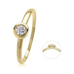 Diamantring ONE ELEMENT "0,10 ct Diamant Brillant Ring aus 585 Gelbgold" Gr. 57, gold, Fingerringe, Damen, 57,mit Brillant, Gelbgold 585, Diamantring