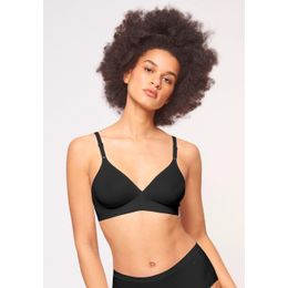 B&uuml;gelloser BH Triumph "Micro Fun", Damen, Gr. 85, Cup D, schwarz, Microtouch, Obermaterial: 82% Polyamid, 18% Elasthan (LYCRA), BHs B&uuml;gelloser BH, nahtlos vorgeformte Cups