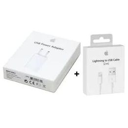 Original Apple USB Lightning 2m Ladekabel + Ladeger&auml;t iPhone XS 12 13 14 Pro Max