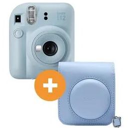 Fujifilm INSTAX mini 12 Travel Set Sofortbildkamera, Pastel Blue