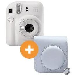 Fujifilm INSTAX mini 12 Travel Set Sofortbildkamera, Clay White