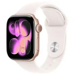 Apple Watch Series 11 Cellular 42, 2025 Smartwatch Aluminiumgeh&auml;use Fluorelastomer, 130-180 mm, Rosegold/Blush