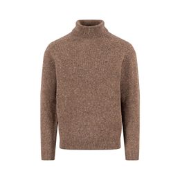 Rollkragenpullover Fynch-Hatton, Herren, Gr. L, schwarz choco, Strick, Obermaterial: 65% Wolle, 30% Nylon, 5% Alpaka, meliert, normal h&uuml;ftbedeckend, Rundhals, B&uuml;ndchen, Pullover Rollkragenpullover, im Strick-Look meliert