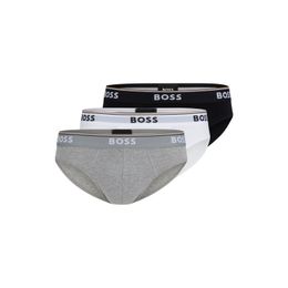 Slip BOSS, Herren, Gr. M, bunt (assorted pre, pack), Jersey, Obermaterial: 95% Baumwolle, 5% Elasthan, unifarben, Unterhosen Slip, mit Logo Webbund