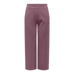 Culotte Only "ONLPOPTRASH LIFE MW STRAIGHT CULOTTE PNT", Damen, Gr. L, N-Gr, rose braun, Milano Rib, Obermaterial: 63% Viskose, 32% Nylon, 5% Elasthan, unifarben, regular fit kn&ouml;chelfrei, Hosen Culotte, elastisches B&uuml;ndchen hinten