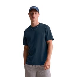 Marc O'Polo T-Shirt MARC O'POLO DENIM, Herren, Gr. XXL, blau (azurite), Single Jersey, Obermaterial: 100% Baumwolle, bestickt, relaxed fit, Rundhals, Shirts T-Shirt, relaxed, aus mittelschwerem Baumwolljersey