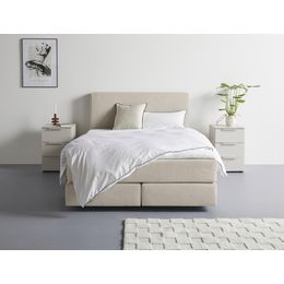 Boxspringbett "Zalia erh&auml;ltlich in verschiedenen Breiten, inkl. Toppper", hellgrau, B:145cm L:217cm, LeGer Home by Lena Gercke, Komplettbetten, Boxspringbett, wahlweise mit Bonnell- oder 7-Zonen-Tonnentaschenfederkern