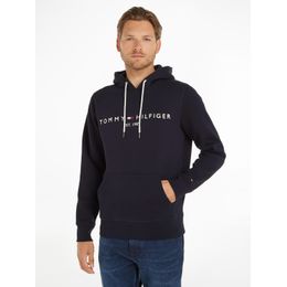Kapuzensweatshirt Tommy Hilfiger "TOMMY LOGO HOODY", Herren, Gr. M (48/50), wei&szlig; (sky captain), Obermaterial: 72% Baumwolle, 28% Polyester, Basic schmal, Rippb&uuml;ndchen, Sweatshirts Kapuzensweatshirt