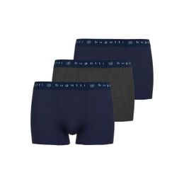 Slip Bugatti "Mailand", Herren, Gr. 5M, grau (grau, dunkel, meliert), Single Jersey, Obermaterial: 95% Baumwolle, 5% Elasthan, unifarben, k&ouml;rpernah, Unterhosen Slip, breiter Bund, mit Logo, atmungsaktiv, Baumwollmix, eng, Topseller
