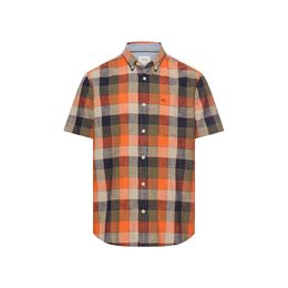 Karohemd Camel Active, Herren, Gr. 3XL, N-Gr, burned orange, Web, Obermaterial: 100% Baumwolle, kariert, normal h&uuml;ftbedeckend, Rundhals, Hemden Karohemd, Kurzarm, mit Button-Down-Kragen