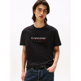 T-Shirt Tommy Jeans "aus Jersey mit Logo", Herren, Gr. S, schwarz, Single Jersey, Obermaterial: 100% Baumwolle, regular fit normal, Shirts T-Shirt