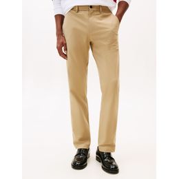 Chinohose Tommy Hilfiger "DENTON KNIT TECH", Herren, Gr. 40, L&auml;nge 32, braun (camel), Web, Obermaterial: 57% Elastomultiester, 43% Polyester, unifarben, straight fit normal, Hosen Chinohose, Straight Fit, Baumwollstretch