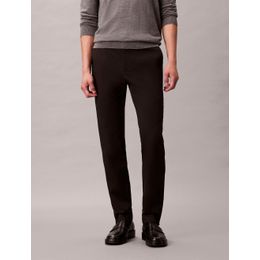 Chinohose Calvin Klein "SLIM SATEEN CHINO TROUSER", Herren, Gr. 33, L&auml;nge 32, schwarz, Web, Obermaterial: 97% Baumwolle, 3% Elasthan, unifarben, slim fit lang, Hosen Chinohose, slim fit