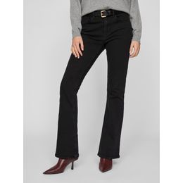Bootcut-Jeans Vila "VIBETTY RW FLARED JEANS BLK OSC221-NOOS", Damen, Gr. XS (34), L&auml;nge 30, schwarz (schwarz denim), Denim/Jeans, Obermaterial: 99% Baumwolle, 1% Elasthan, unifarben, regular fit, Jeans Bootcut-Jeans