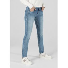 Slim-fit-Jeans Timezone "Slim EnyaTZ", Damen, Gr. 30, L&auml;nge 30, blau, 70% Baumwolle 20% Polyester 9% Viskose 1% Elastan, normal, Jeans Slim-fit-Jeans