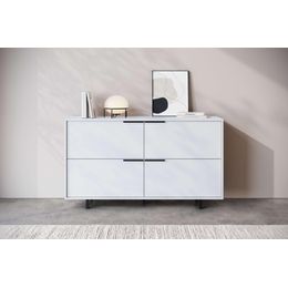 Sideboard OTTO HOME "Dinant", wei&szlig;, B:150cm H:86cm T:38cm, Holzwerkstoff, Sideboards, Sideboard, Kommode, mit 4 Klappen, Breite 150 cm