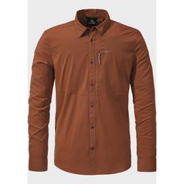 Sch&ouml;ffel Outdoorhemd SCH&Ouml;FFEL "Shirt Haidwand M", Herren, Gr. 56, Normalgr&ouml;&szlig;en, rot (2950, rot), Oberstoff : 94% Nylon 6% Elasthan, Rundhals, Hemden Outdoorhemd