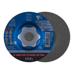 Pferd TOOLS CC-GRIND FLEX Schleifscheibe 125x22,23 mm COARSE Speziallinie SGP STEEL f&uuml;r Stahl (64188126)