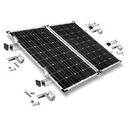 Befestigungskit mit Dachhaken 3-fach verstellbar (f&uuml;r Dachziegel) f&uuml;r Schr&auml;gdachmontage Solarpanele Rahmenh&ouml;he 35mm | 2 | 35mm