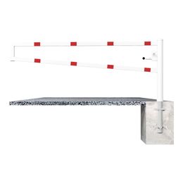 Schake Drehbare Wegesperre + selbsteinrastender Verriegelung 2,50m + Dreikantverschlu&szlig; Drehpfosten: &Oslash; 102mm, Schrankenarm: 60x40mm, zum Einbetonieren, (4013_25F)